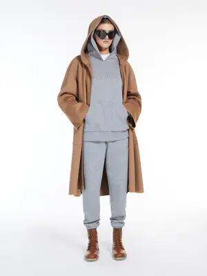 Max Mara Logo Detailed Long-sleeved Hoodie - Medium Gray