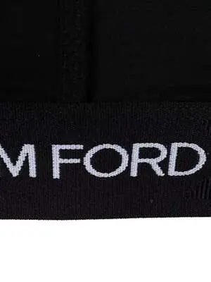 TOM FORD Logo Square-neck Bra - Black