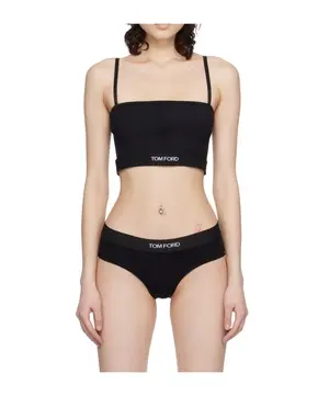 TOM FORD Logo Strap Bralette - Black