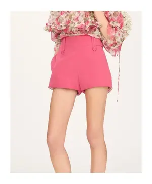 Chloé Button-detail Buckled-strap Mini Shorts - Raspberry Smoothie Color