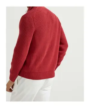 Brunello Cucinelli Ribbed Knit Zip-up Cardigan - Ruby Colour