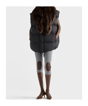 Prada Quilted Gilet With Removable Fleece Collar