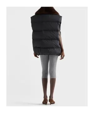 Prada Quilted Gilet With Removable Fleece Collar