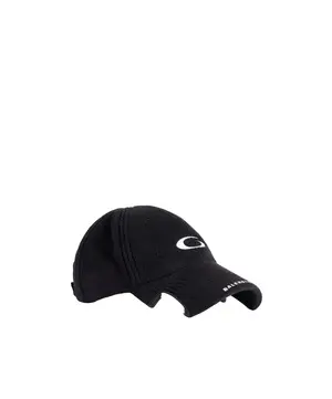 Balenciaga Embroidered Fleece Baseball Cap - Black