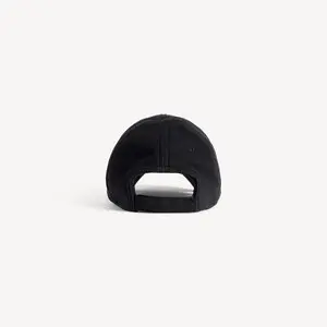Balenciaga Embroidered Fleece Baseball Cap - Black