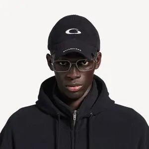 Balenciaga Embroidered Fleece Baseball Cap - Black