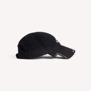 Balenciaga Embroidered Fleece Baseball Cap - Black