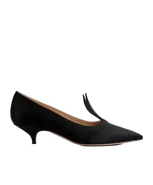 Dior Whisper Pointed Toe Kitten Heel Pumps - Black
