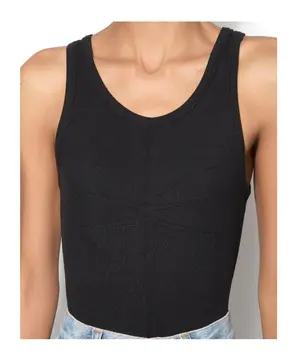 Alaïa Ribbed Tank Top With Provincial Road Embellishment - Black