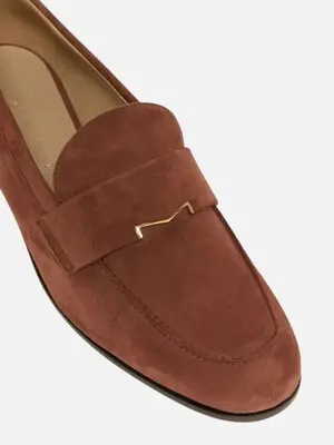Max Mara Round Toe Loafers With Metallic Monogram