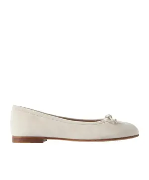 MANOLO BLAHNIK Manolo Blahnik Round Toe Ballet Flats With Bow Detailing