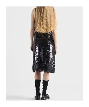 Prada Sleeveless Sequin Embellished Dress