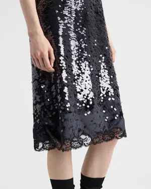 Prada Sleeveless Sequin Embellished Dress