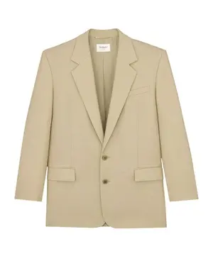 Saint Laurent Single-breasted Notched Lapel Blazer - Light Brown