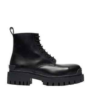 Balenciaga Strike Lace-up Boots - Black