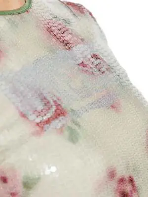 DIESEL® Sequined Floral Print Jersey Top - No