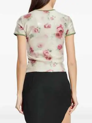 DIESEL® Sequined Floral Print Jersey Top - No