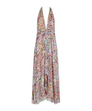 Rixo Sleeveless V-neck Printed Maxi Dress