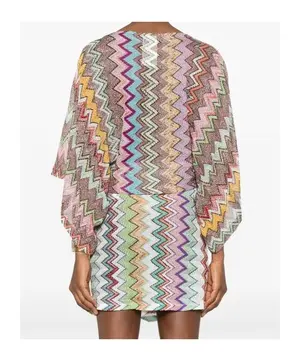 Missoni Short Sleeve Zigzag Pattern Blouse - Pink And Multicolour