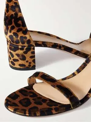 GIANVITO ROSSI Gaeta 45 Leopard-print Velvet Sandals
