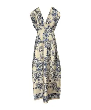 Liu Jo Sleeveless V-neck Maxi Dress With All-over Print