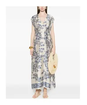 Liu Jo Sleeveless V-neck Maxi Dress With All-over Print