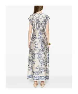 Liu Jo Sleeveless V-neck Maxi Dress With All-over Print