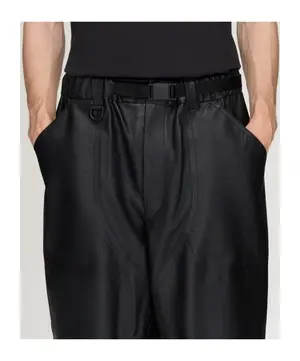 Y3 Mercedes-amg Petronas Leather Wide-leg Pants
