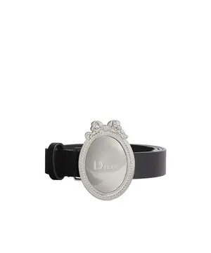Dior Médaillon Belt With Engraved Buckle - Gray