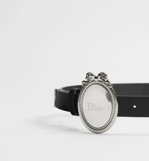 Dior Médaillon Belt With Engraved Buckle - Gray