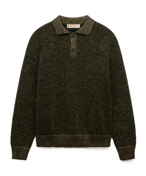 Marni Wool Polo Jumper With Lurex Detailing