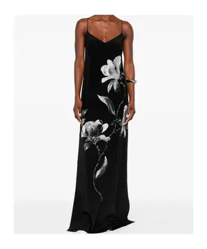 Ermanno Scervino Strappy Floral Print Maxi Dress