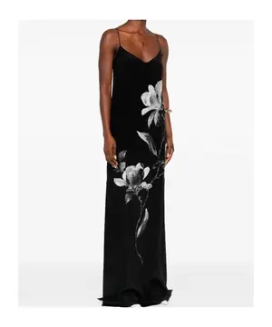 Ermanno Scervino Strappy Floral Print Maxi Dress