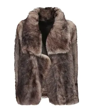 YVES SALOMON Wide Lapel Sheepskin Coat