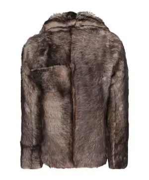 YVES SALOMON Wide Lapel Sheepskin Coat
