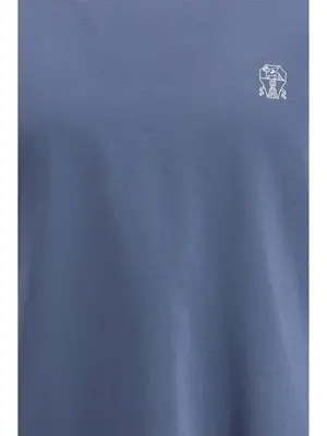 Brunello Cucinelli Logo Printed Crewneck T-shirt
