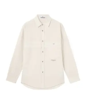 Stone Island Logo-embroidered Shirt - Ivory