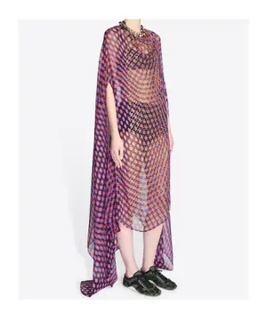 Dries Van Noten Polka-dot Cape Effect Draped Dress - Multiple Colors