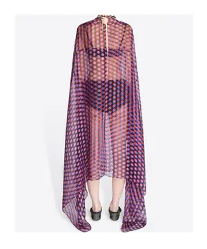 Dries Van Noten Polka-dot Cape Effect Draped Dress - Multiple Colors