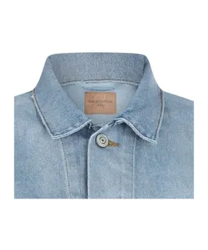 Balenciaga Tape Pattern Denim Jacket - Light Blue