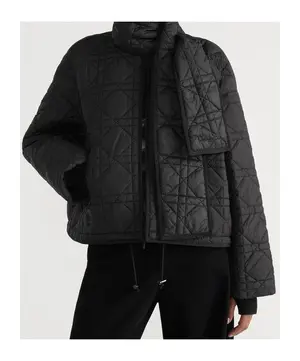 Dior Macrocannage Quilted Jacket With Scarf Collar