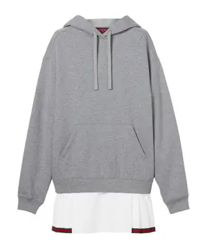 Gucci Layered Drawstring Sweatshirt With Pleated Insert