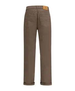 Brunello Cucinelli Logo Patch Straight-leg Jeans - Brown