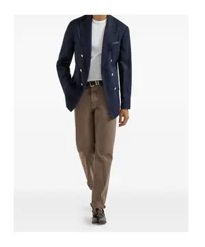 Brunello Cucinelli Logo Patch Straight-leg Jeans - Brown