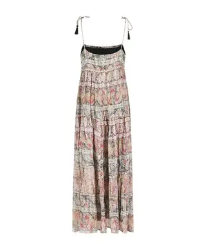 Rixo Printed Maxi Dress With Thin Straps - Nude