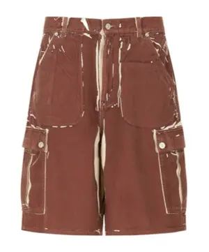 Marni Wide-leg Cargo Shorts With Screen-printed Detail