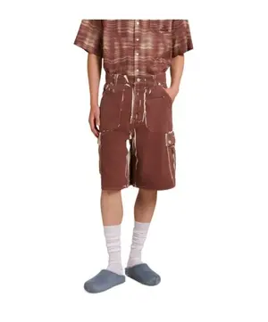 Marni Wide-leg Cargo Shorts With Screen-printed Detail