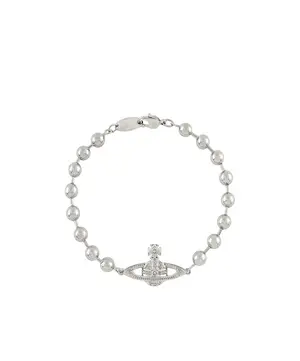 VIVIENNE WESTWOOD Orb Beaded Bracelet - Platinum-white-crystal
