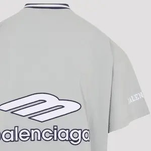 Balenciaga 3b V-neck Oversized Football T-shirt - Gray/white