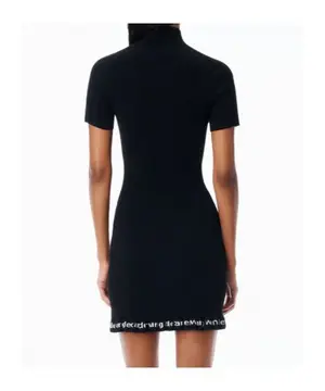 Alexander Wang Ribbed High-neck Quarter-zip Dress